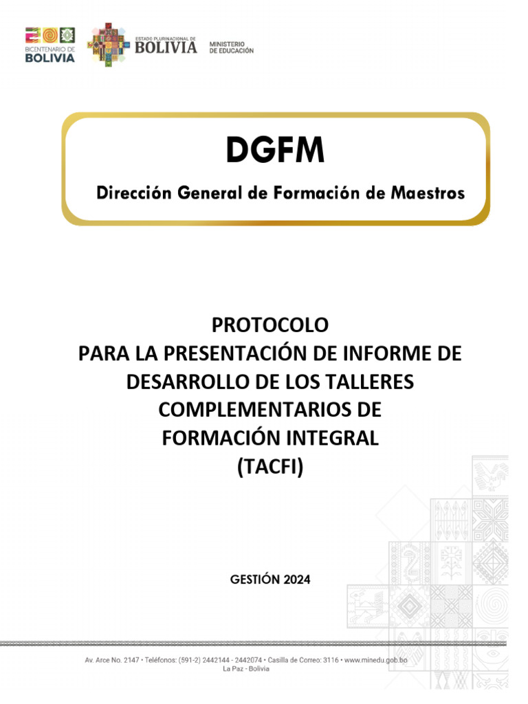 Protocolo Informe TACFI 2024 | PDF