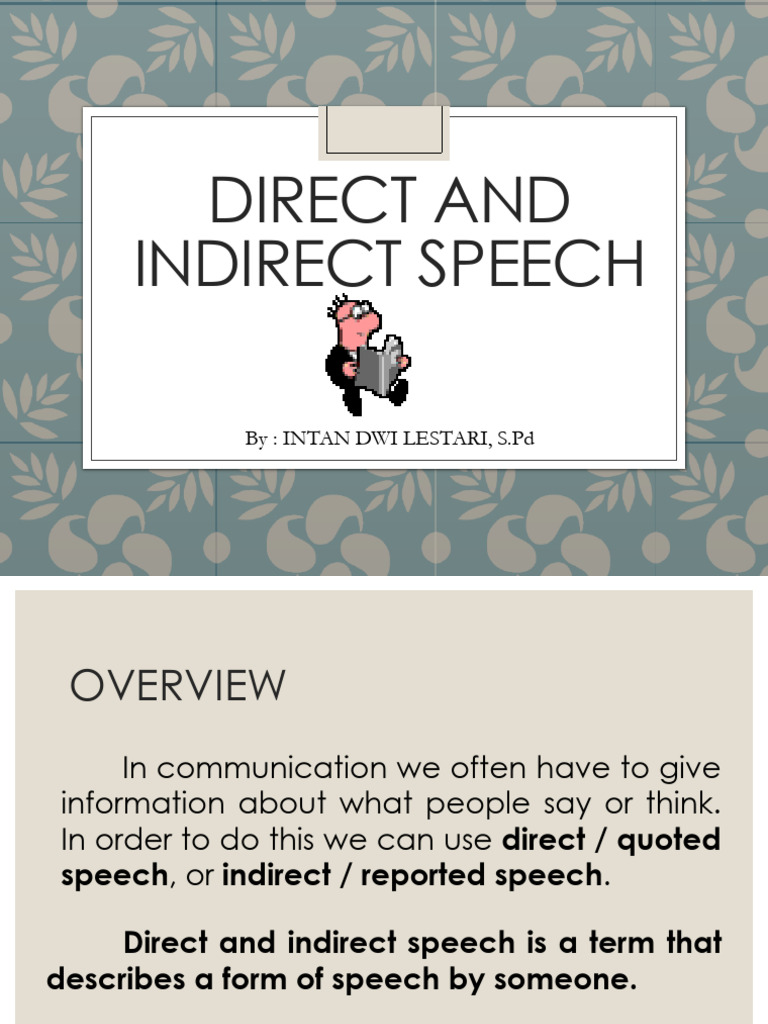 Direct & Indirect Speech | PDF | Question | Language Mechanics