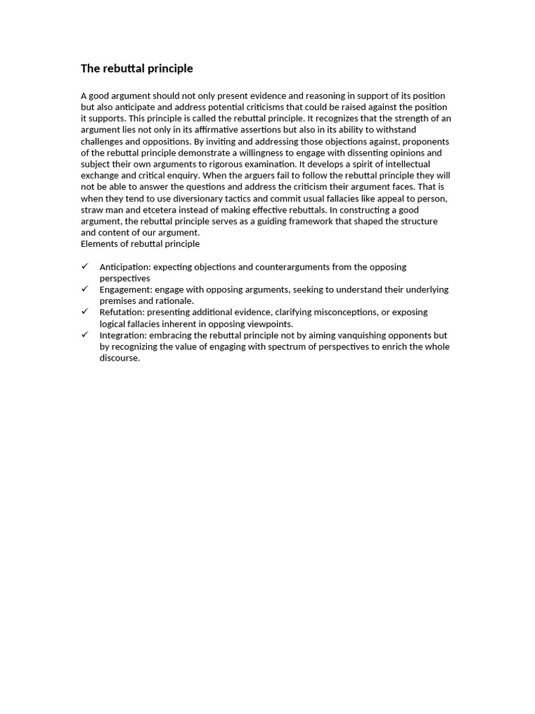 Rebuttal Principle | PDF