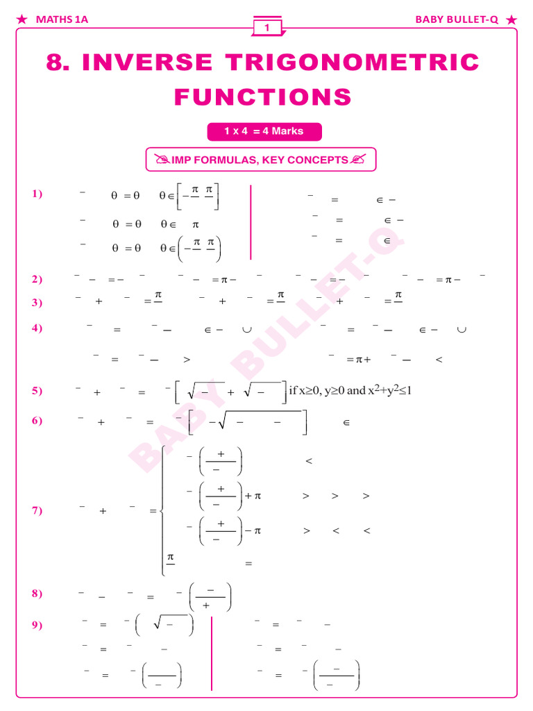 8 Inverse Trig Functions | PDF