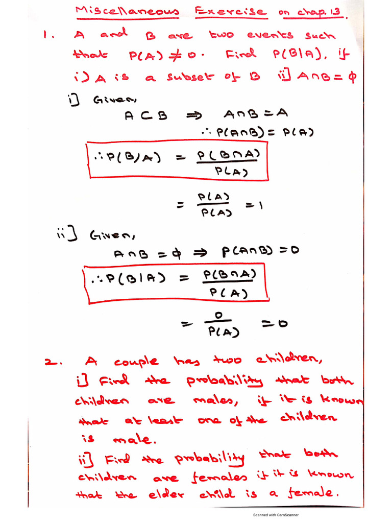 12th Miscellaneous Ex On Chap13 | PDF