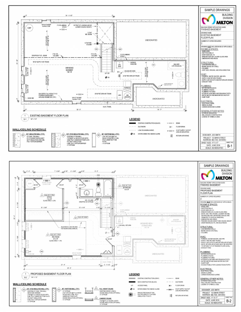 Finished Basement Sample Drawings - FINAL S | PDF | Basement | Wall
