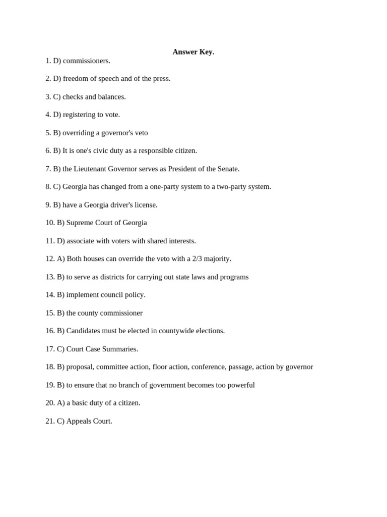 Government Day 15 Review 1 Answer Key Pdf