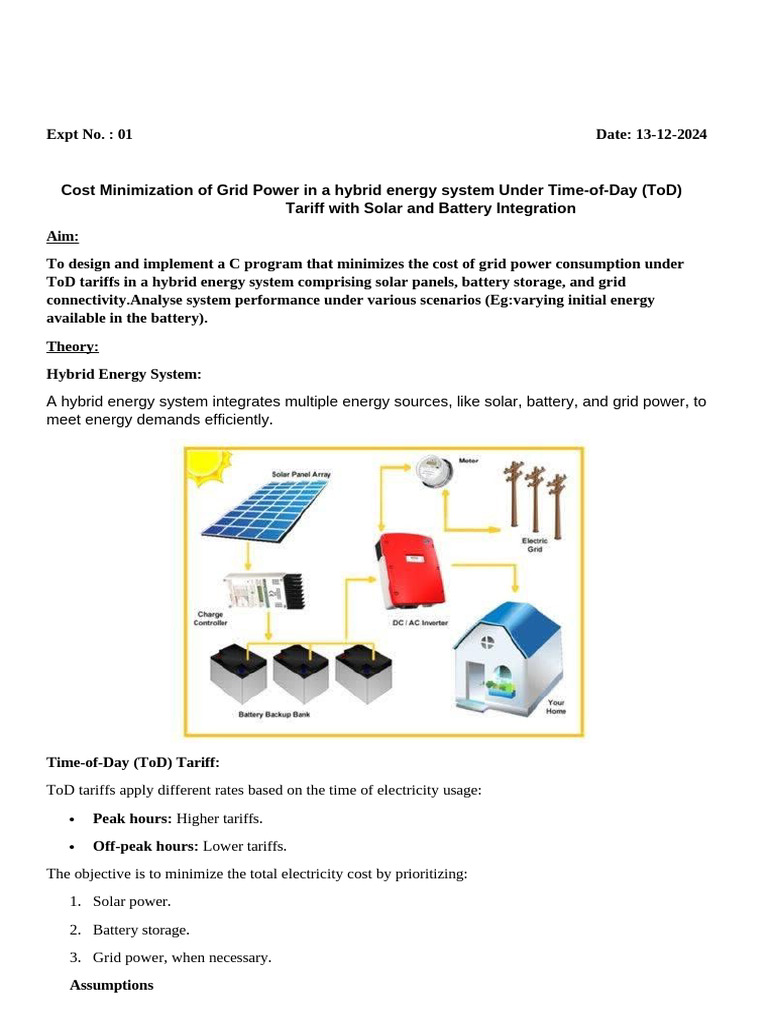Cost Optimization in Hybrid Energy Systems | PDF | Solar Power ...