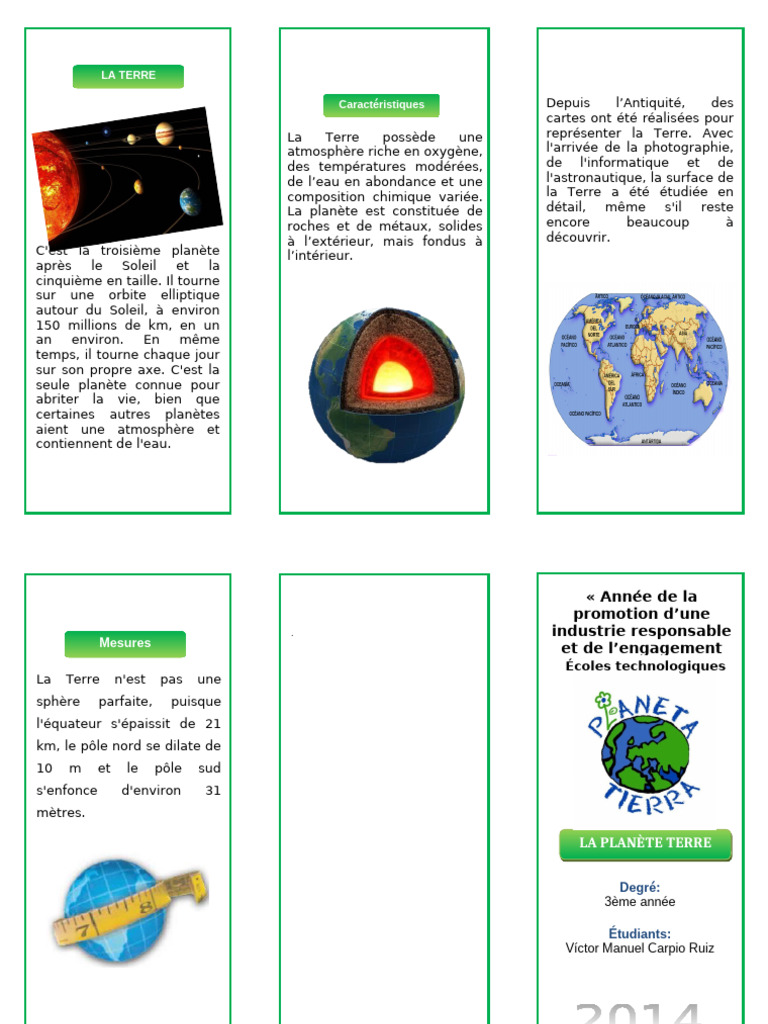 Triptico Planète Terre | PDF