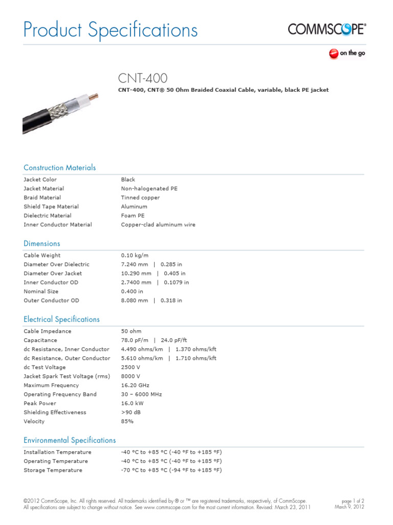 CNT 400 Commscope | PDF | Electronic Engineering | Electronics