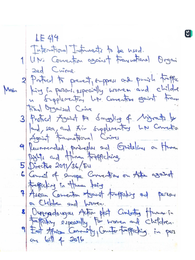 Human Trafficking Notes | PDF