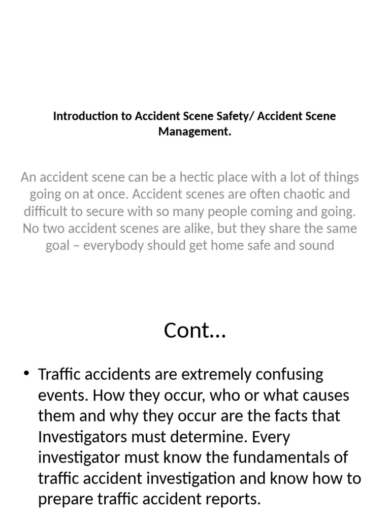 Accident Scene Safety and Management Guide | PDF | Traffic Collision ...