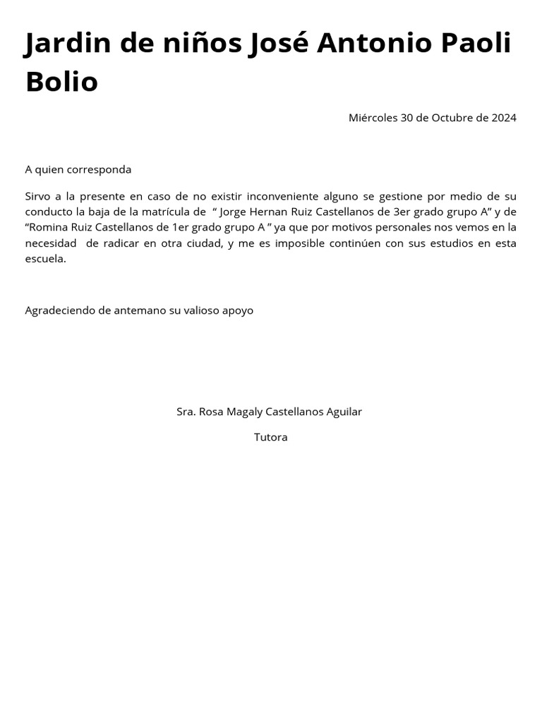 Jardin de Niños José Antonio Paoli Bolio PDF | PDF