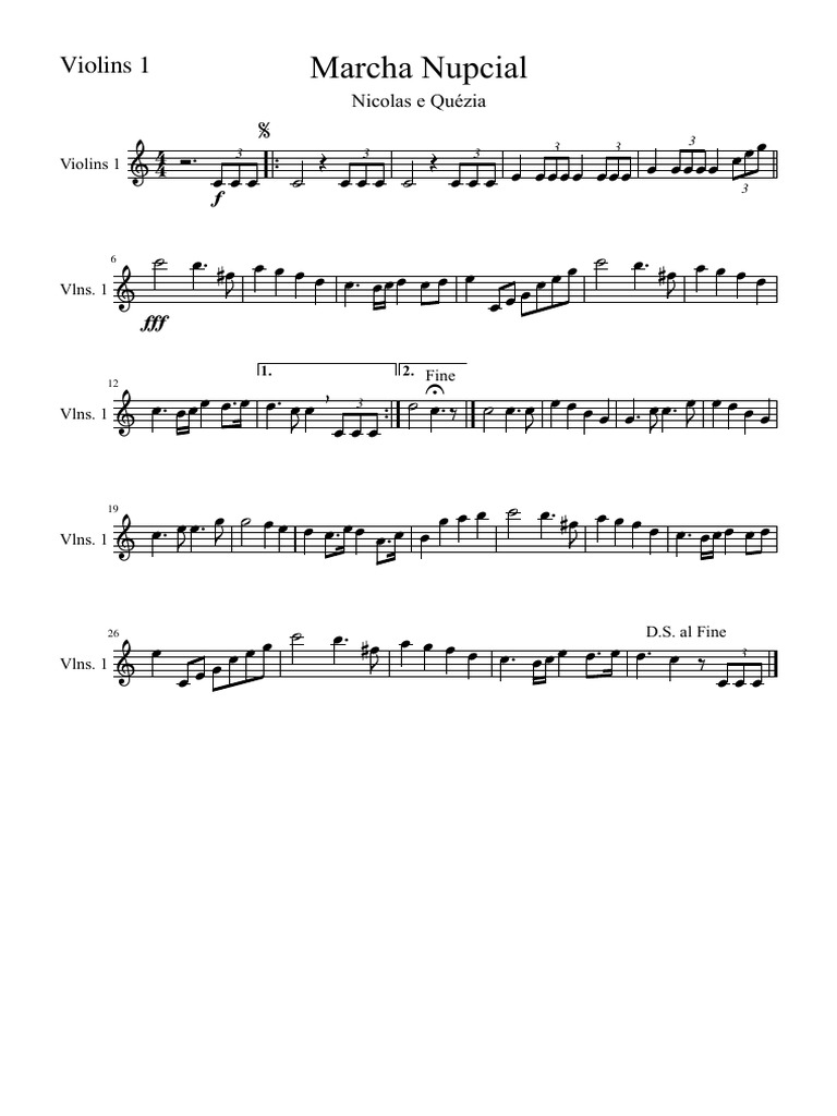 Marcha Nupcial Dueto Violino-Violins 1 | PDF