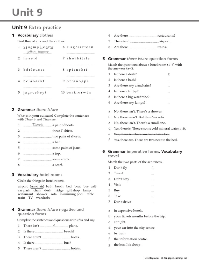 Beg Unit9 Extrapractice Be | PDF