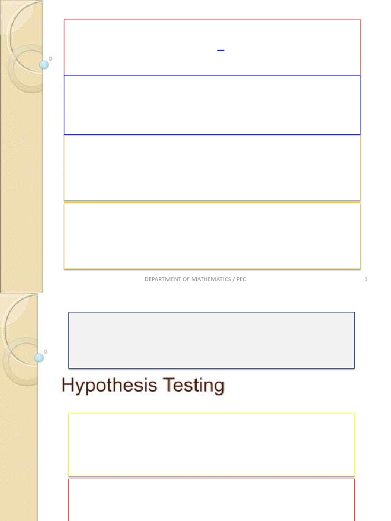 PSM - Unit Iii - PPT To PDF | PDF | Statistics | Type I And Type Ii Errors
