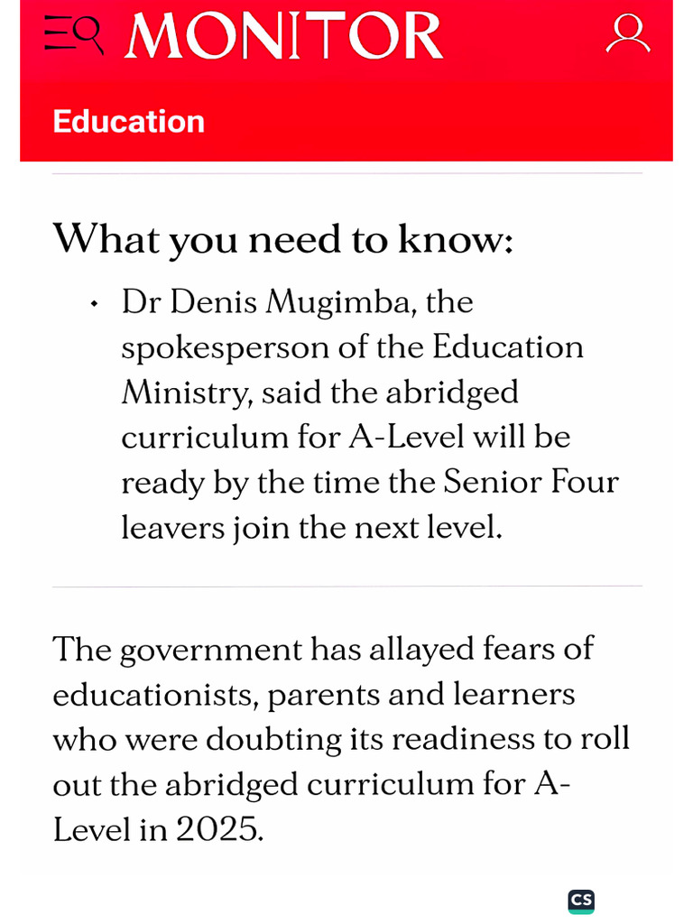 Abridged New A Level Curriculum | PDF