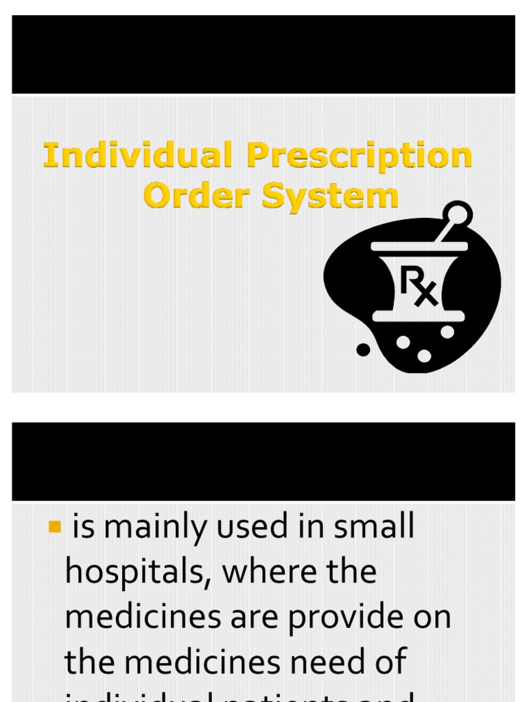 Individual Prescription Order System | PDF