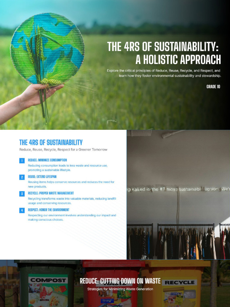 The 4Rs of Sustainability - Reduce, Reuse, Recycle, Respect PDF | PDF