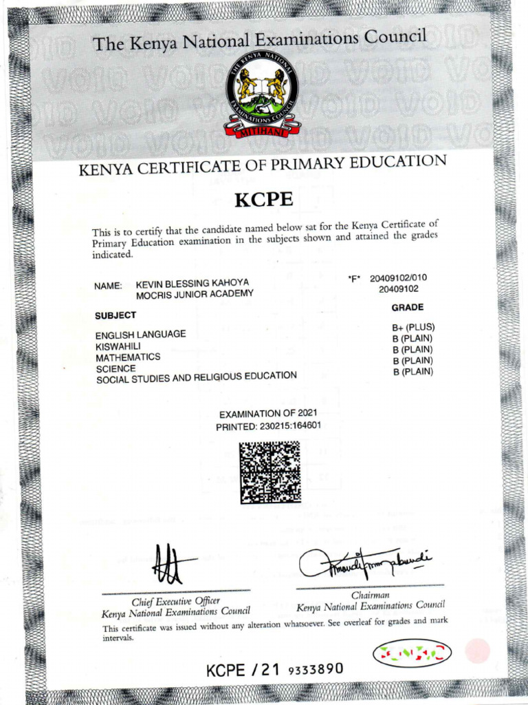 Blessing Kcpe Certificate20250131 - 08123428 | PDF