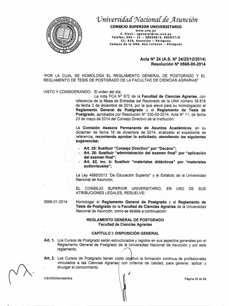 Reglamento Postgrado Fca-1 | PDF | Doctorado | Crédito del curso