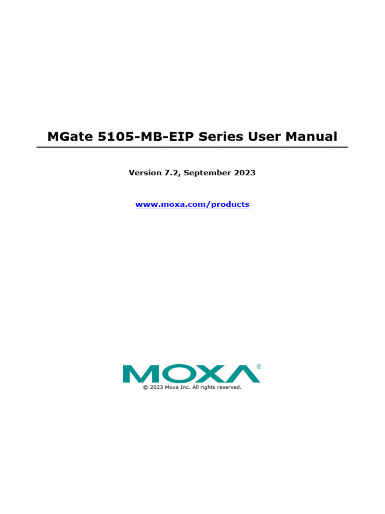 Moxa Mgate 5105 MB Eip Series Manual v7.2 | PDF | Computer Terminal ...
