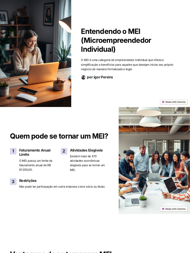 Entendendo o MEI Microempreendedor Individual | PDF | Business | Economias