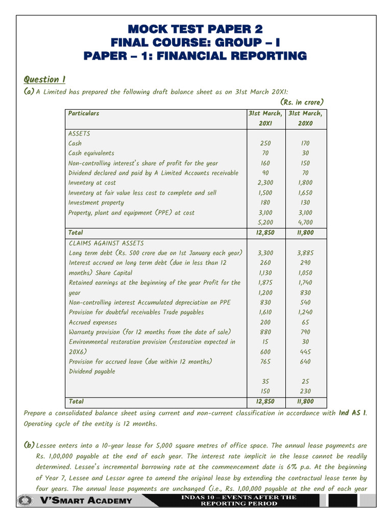 FR April 22 MTP QP Answers | PDF | Equity (Finance) | Fair Value