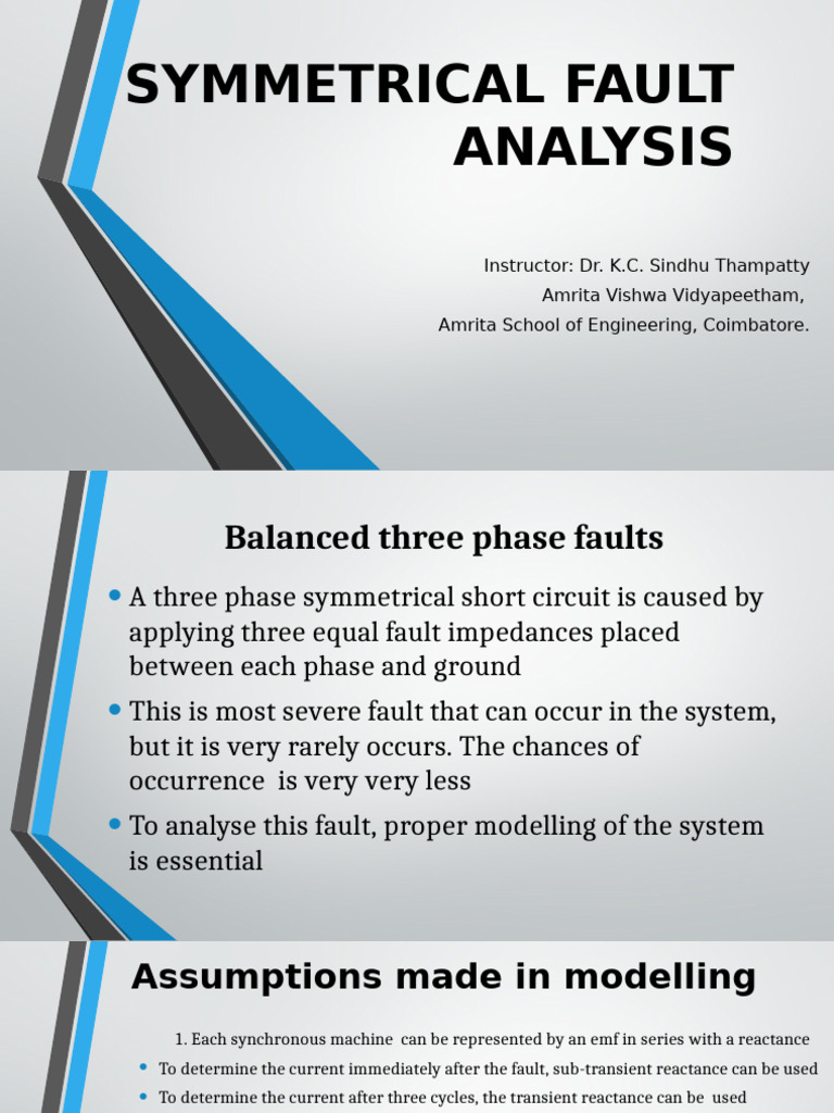 Symmetrical Fault Analysis Pdf Electrical Impedance Electrical Network