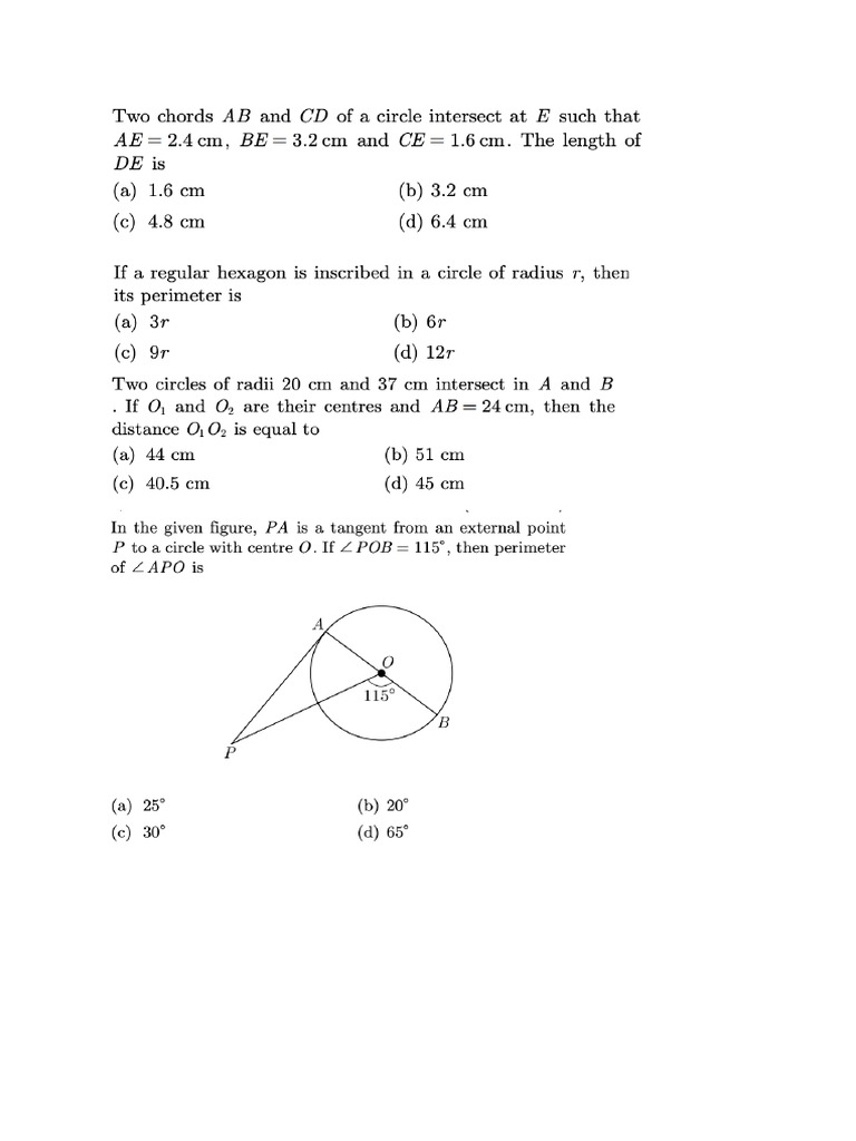 Circles Assignment | PDF
