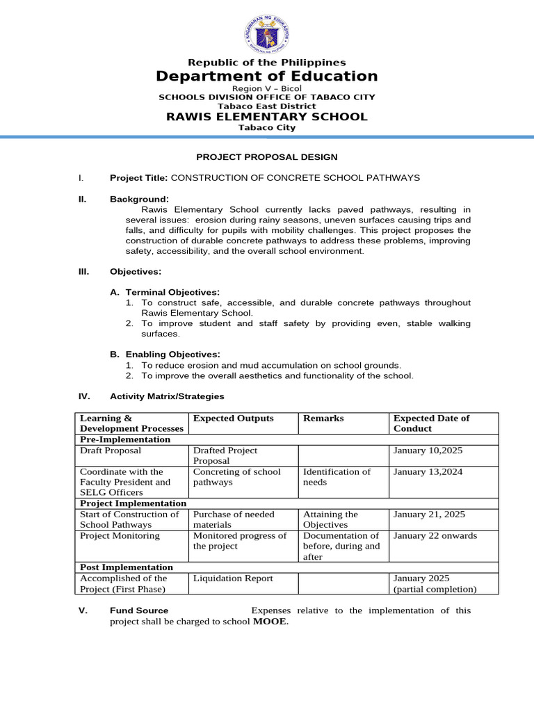 School Pathway Construction Plan | PDF