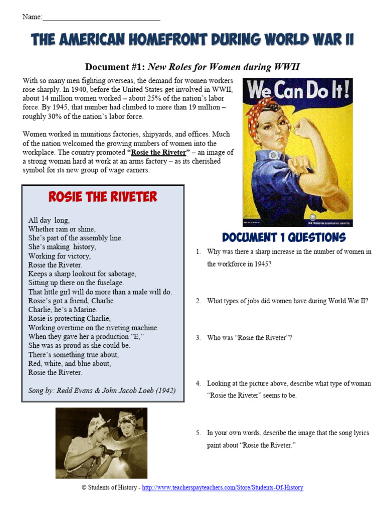 WW2 Document Worksheet ...