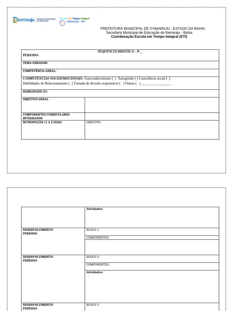 Sequencia Didatica MODELO | PDF