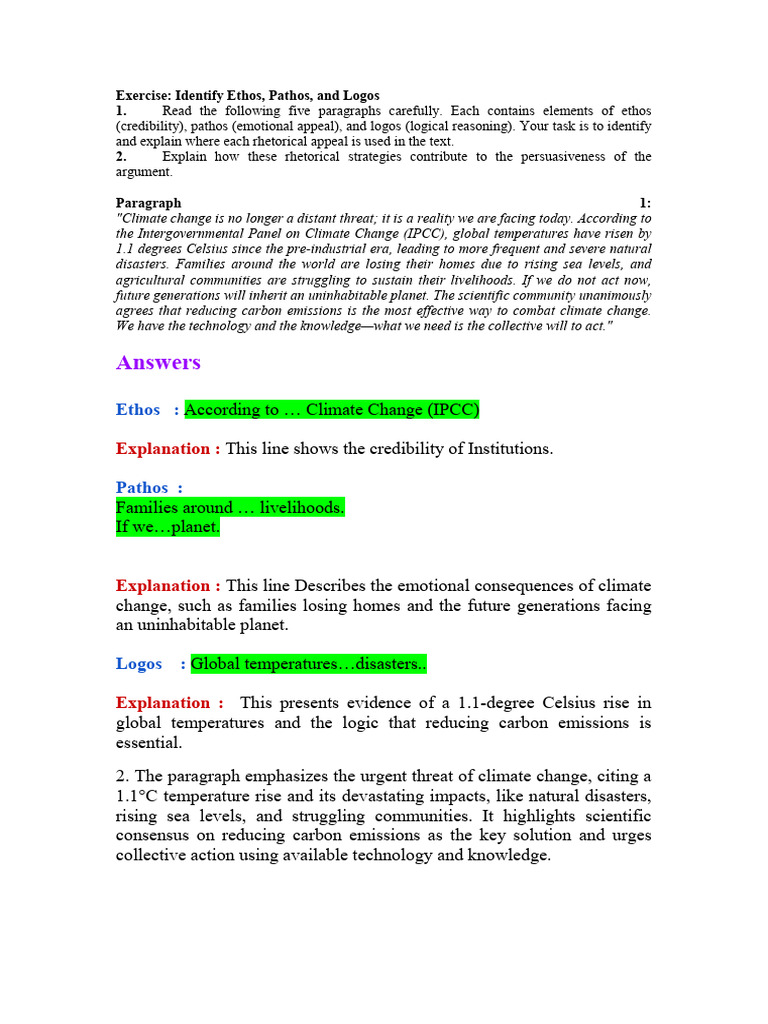 Rhetorical Practice Sheet | PDF | Climate Change | Cardiovascular Diseases