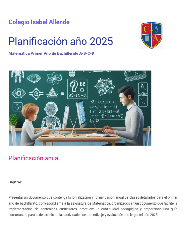 Plan Anual Matemática 1bto-Abcd 2025 - Francisco Lobo | PDF ...