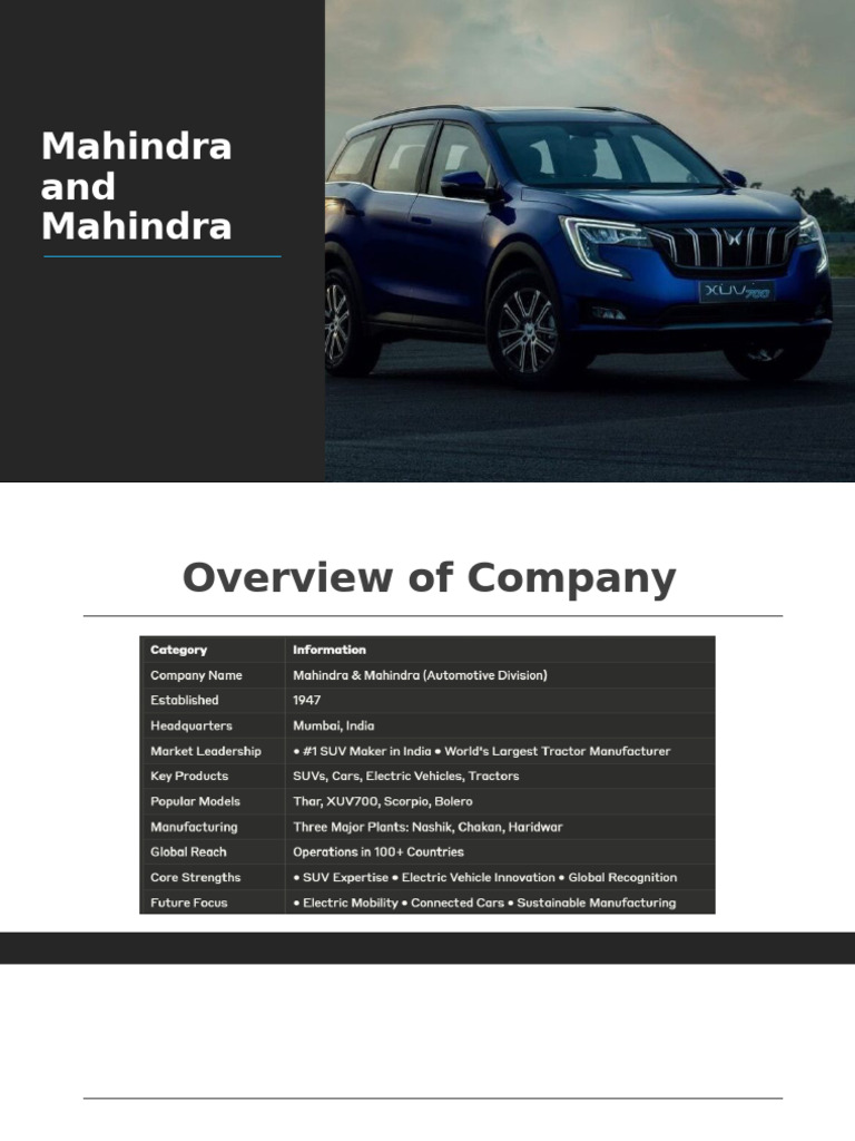 Mahindra | PDF
