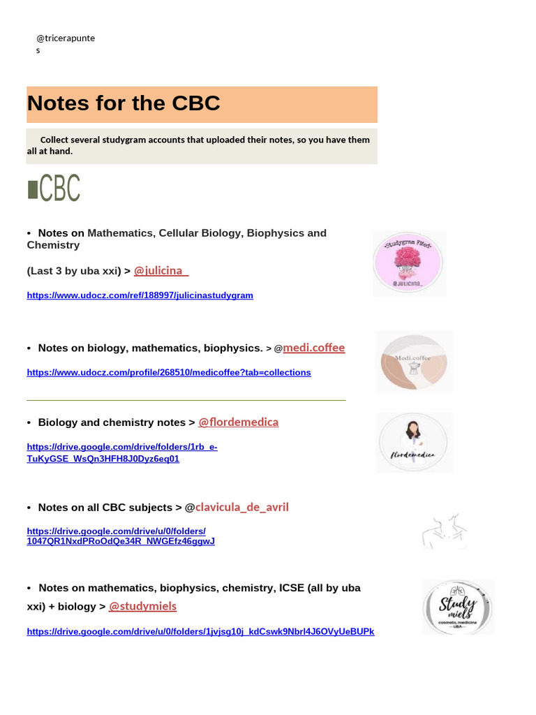 Notes For The CBC! | PDF