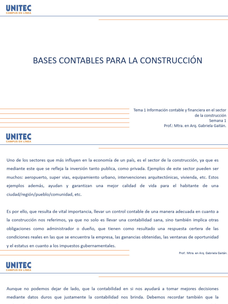Bases Contables para La Construcción | PDF | Contabilidad | normas ...