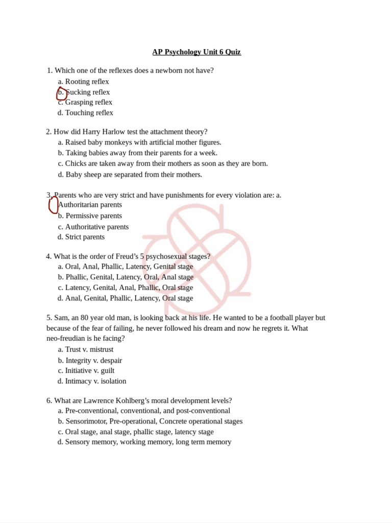 624ced186587e4af4f71f1b2 - AP Psychology Unit 6 | PDF