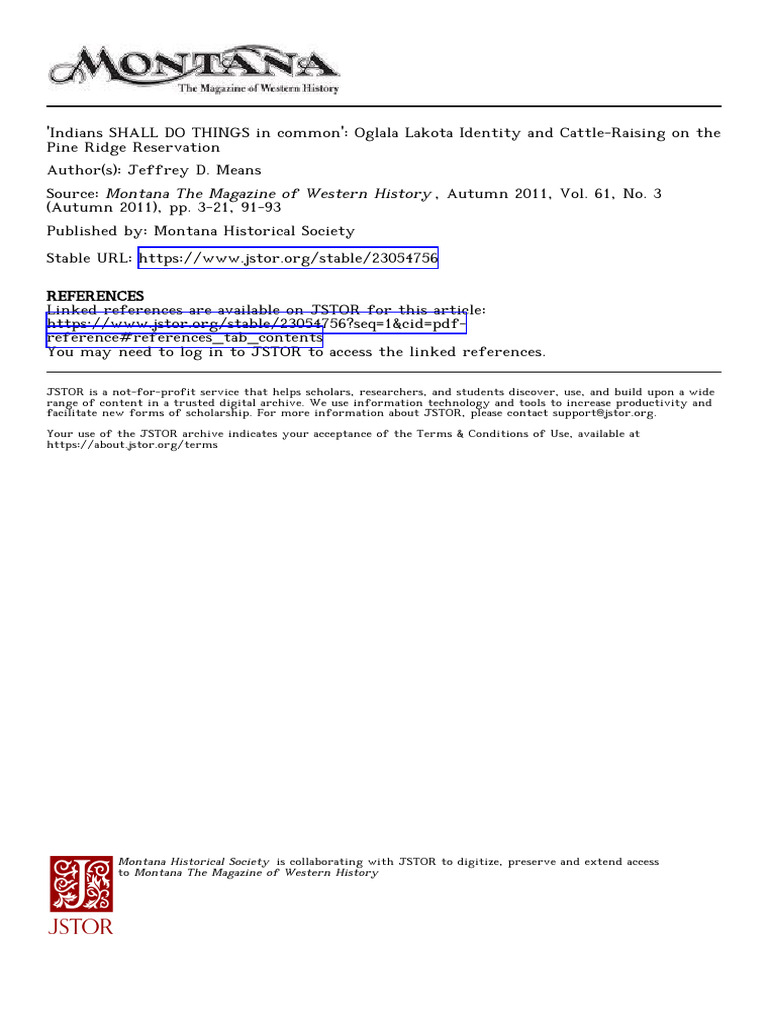 Oglala Lakota Identity and Cattle-Raising On The Pine Ridge Reservation ...