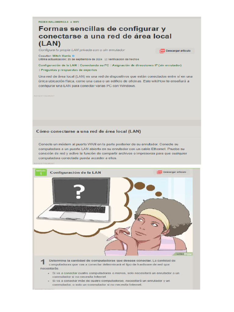 Configurar Conectarse A Red Area Local 080125 | PDF