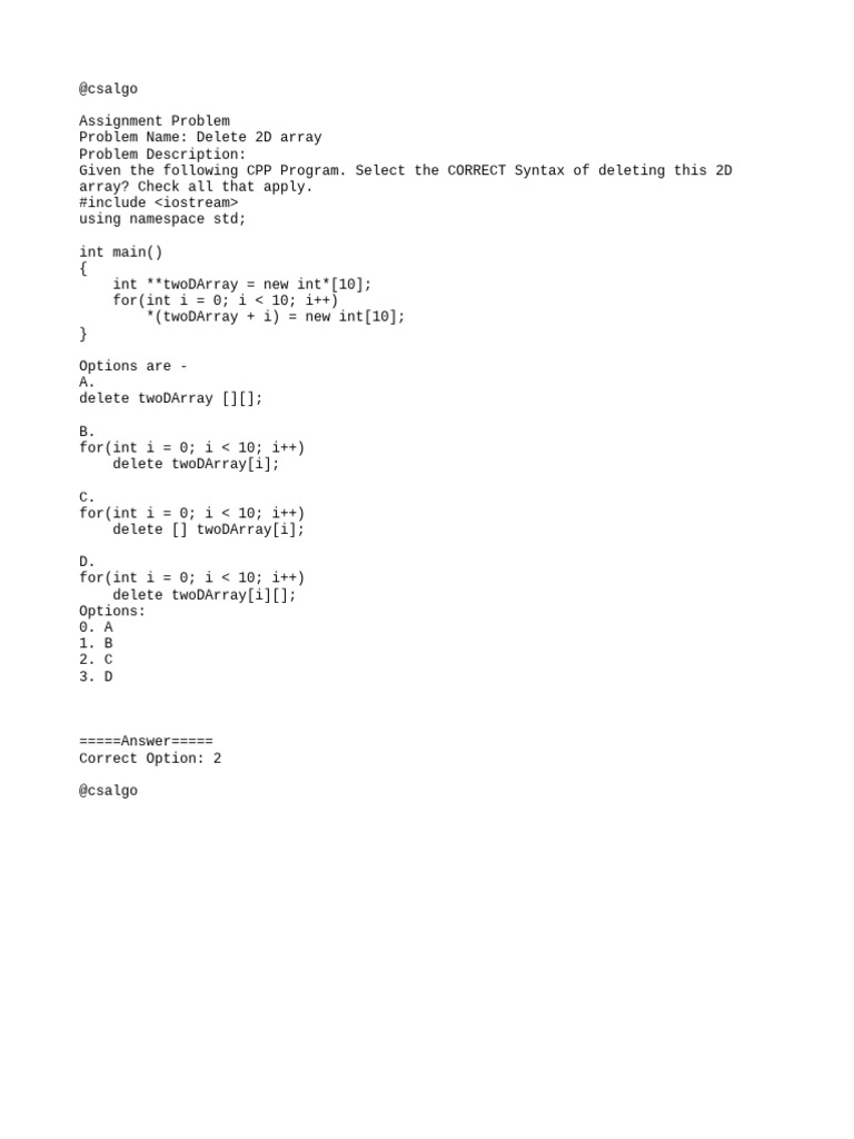 8.Delete 2D Array | PDF