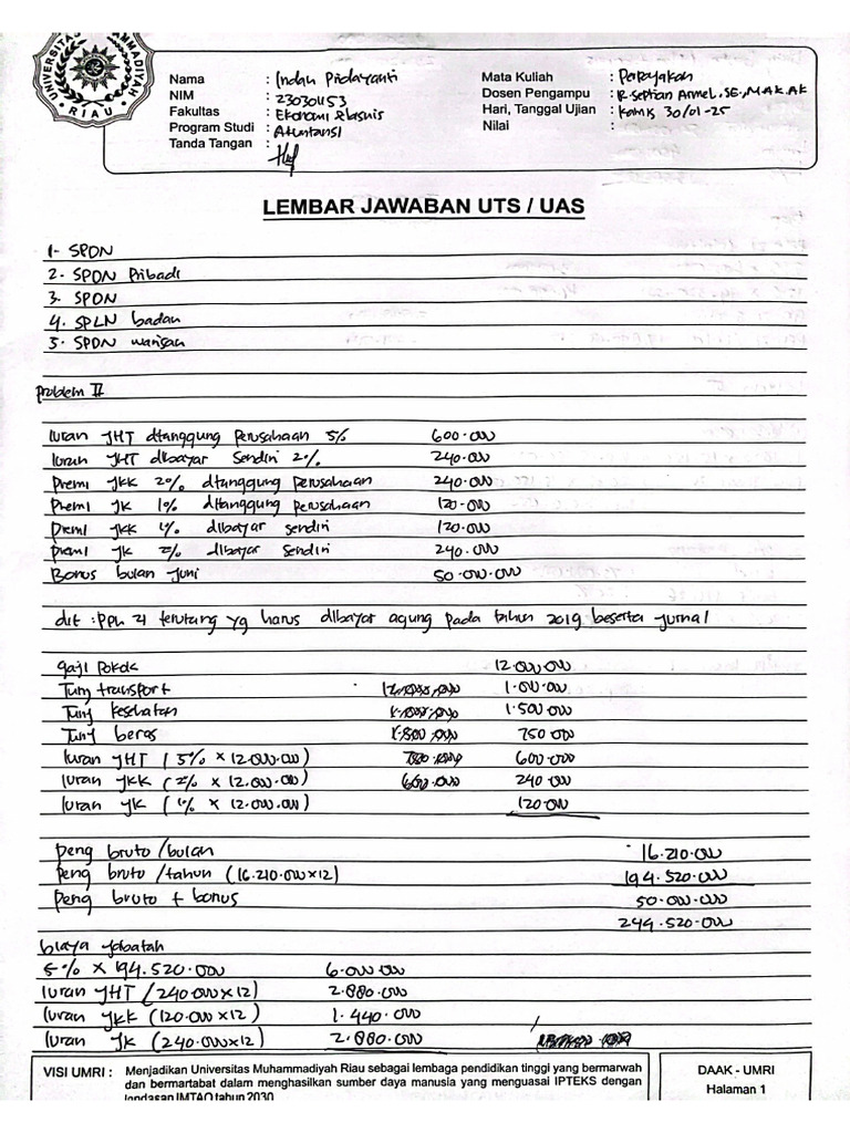 Uas Perpajakan | PDF