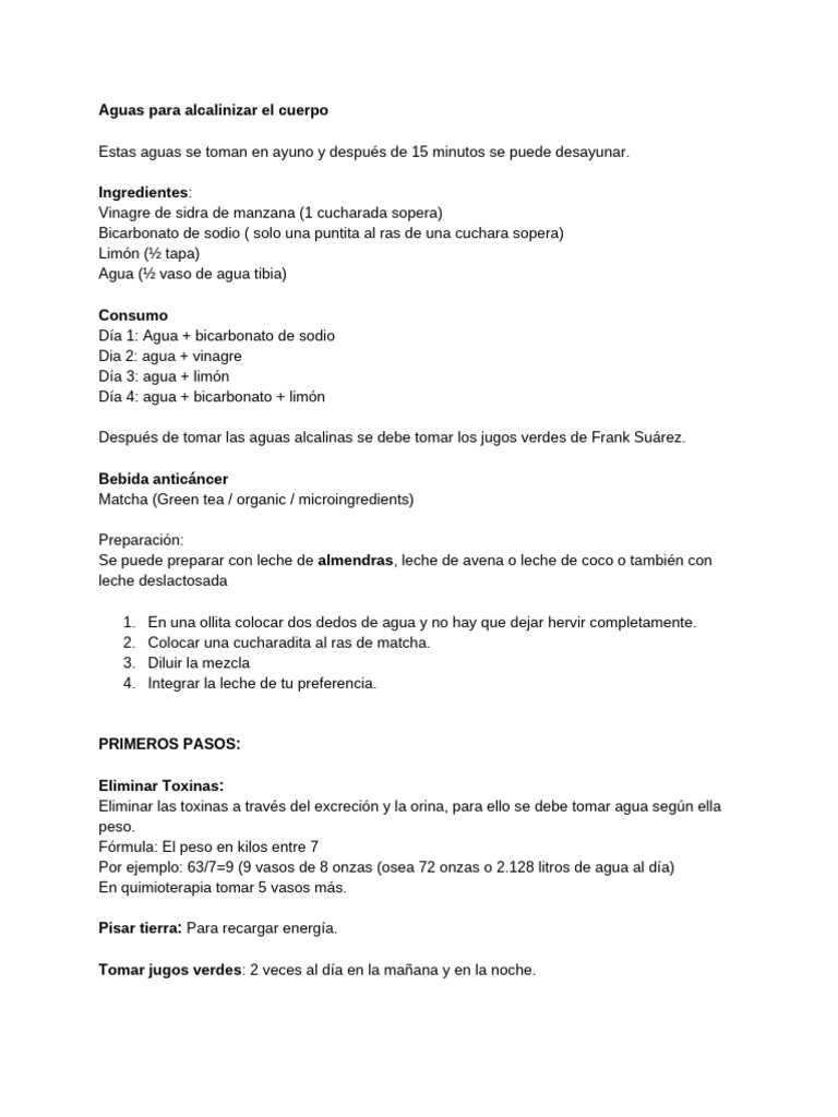 Alcalinizar El Cuerpo | PDF