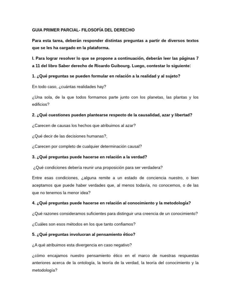 PREGUNTAS EN CLASE DE FILOSOFIA DEL DERECHO | PDF | Conocimiento | La Ley natural