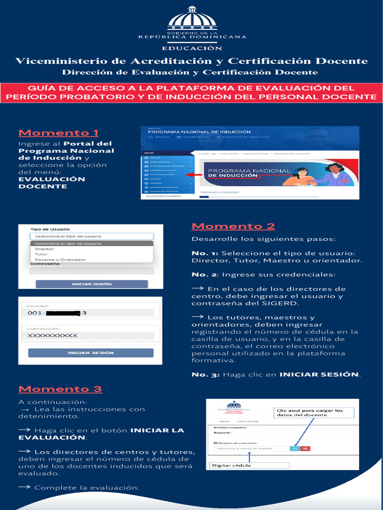Guía Simplificada de Acceso A La Plataforma de Evaluación Del Período ...