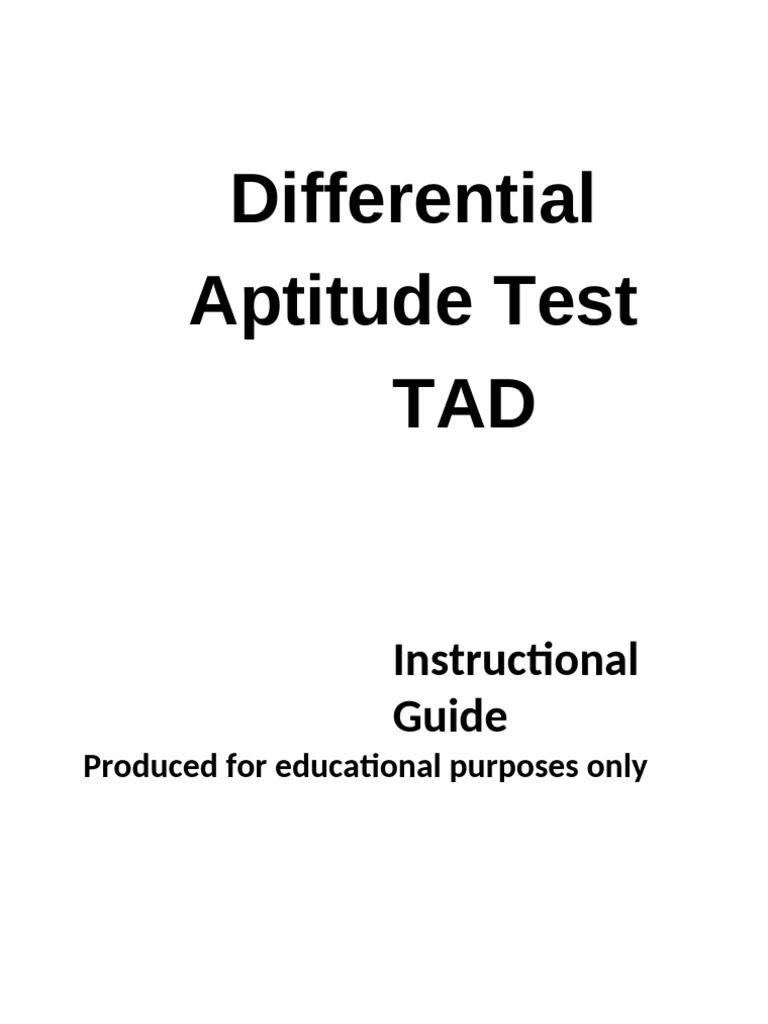 TAD Instructional Guide | PDF | Reason | Concept
