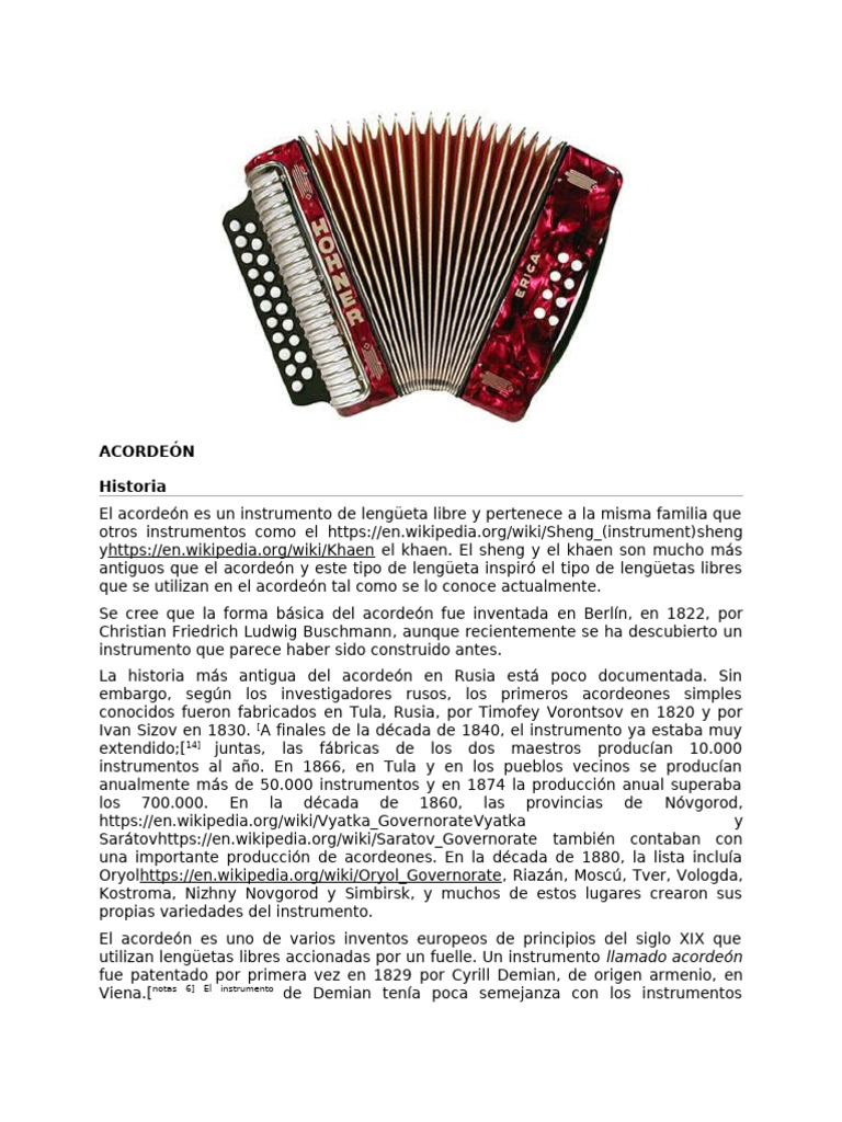 Acordeón | PDF | Clarinete | Acordeón