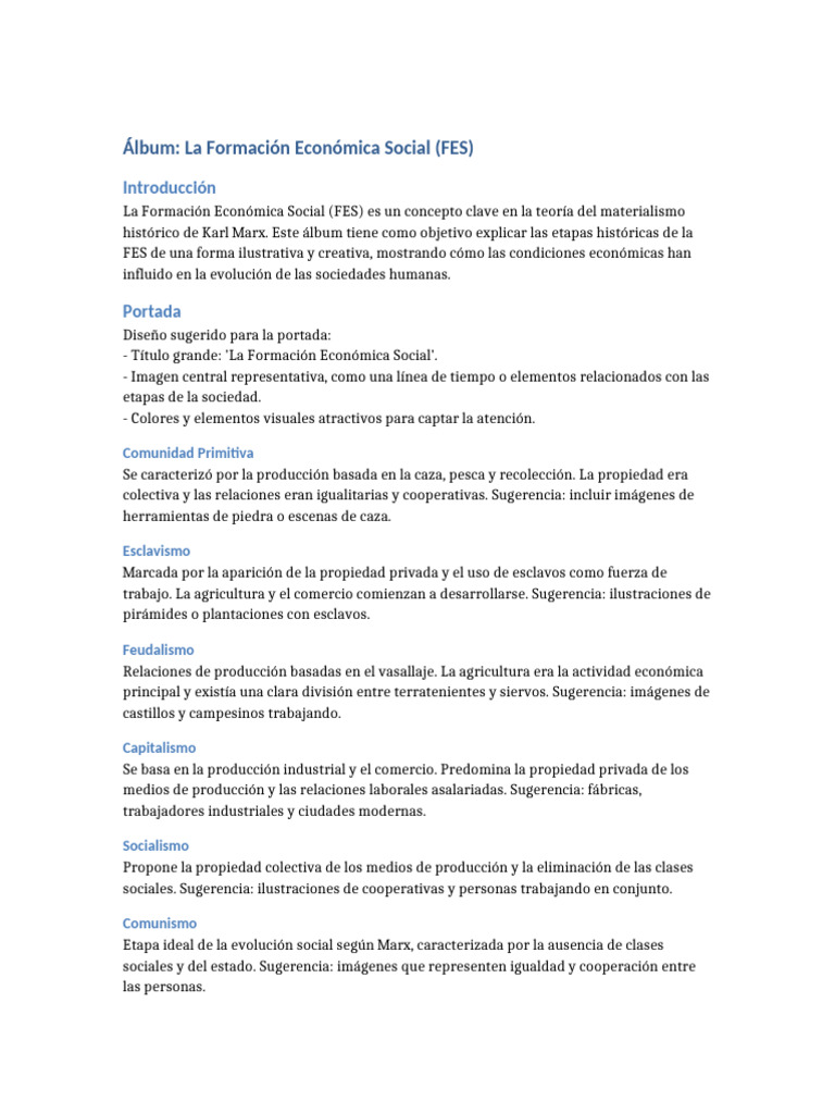 Album Formacion Economica Social FES | PDF | Sociedad | Karl Marx