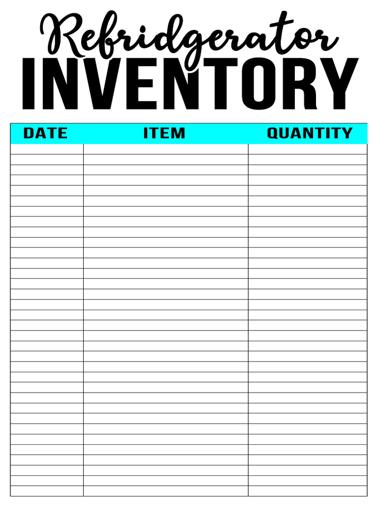 Refridgerator Inventory | PDF