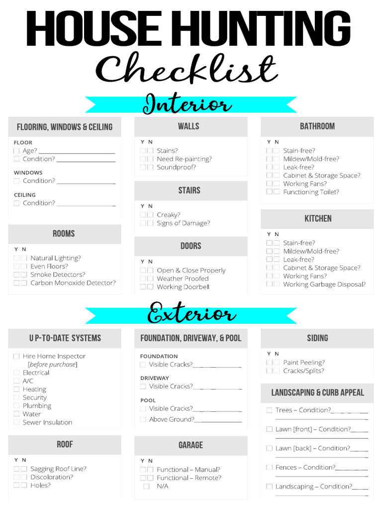 House Hunting Checklist | PDF