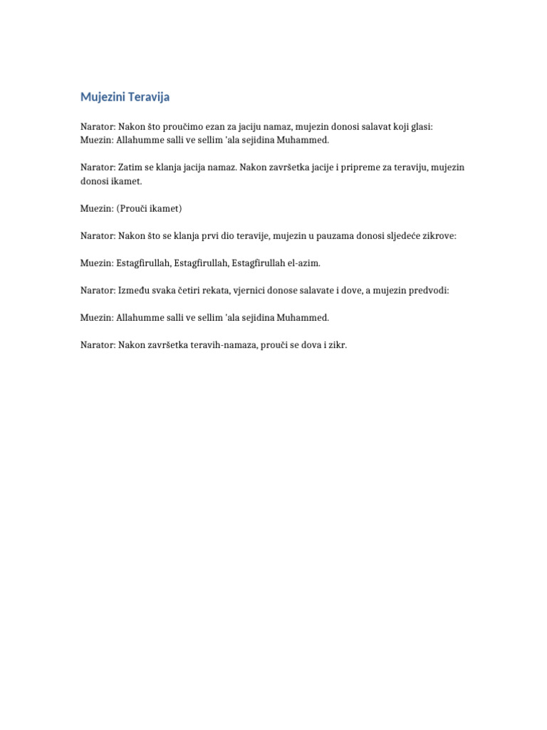Mujezini Teravija | PDF