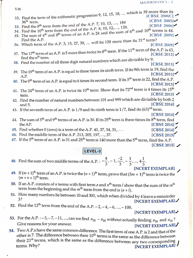 Arithmetic Progression Pdf