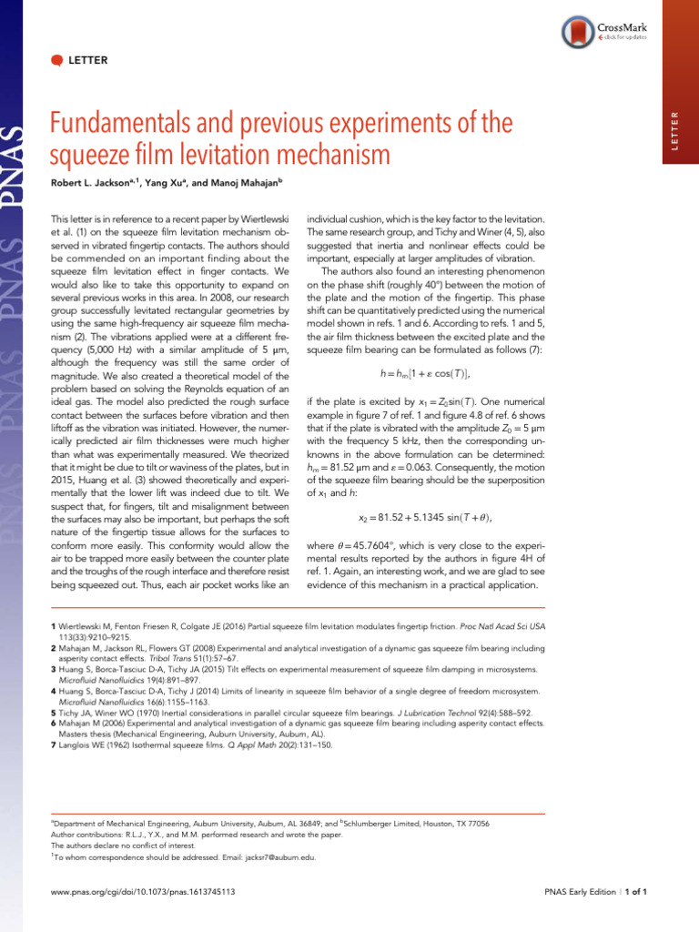 03 - Jackson - 2016 - Fundamentals and Previous Experiments of The Squeeze Film Levitation ...